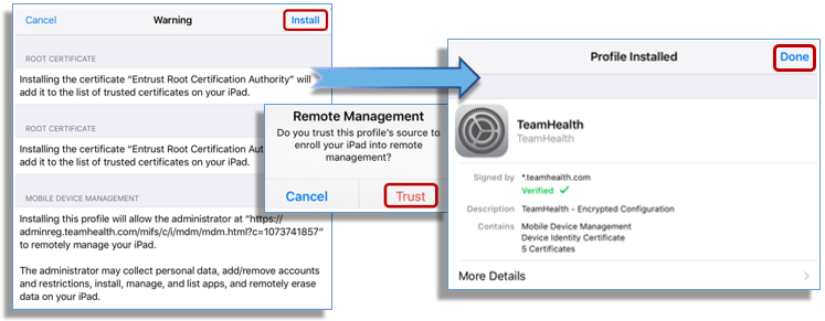 MobileIron: iOS Installation Instructions - TeamHealth Help