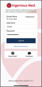 Ingenious Med: Quick Login Setup for Iphone - TeamHealth Help